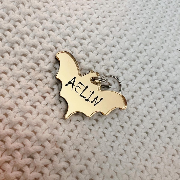 Personalized Bat Pet Tag or Human ID Tag, Perfect Tag for Cats, 10 ...