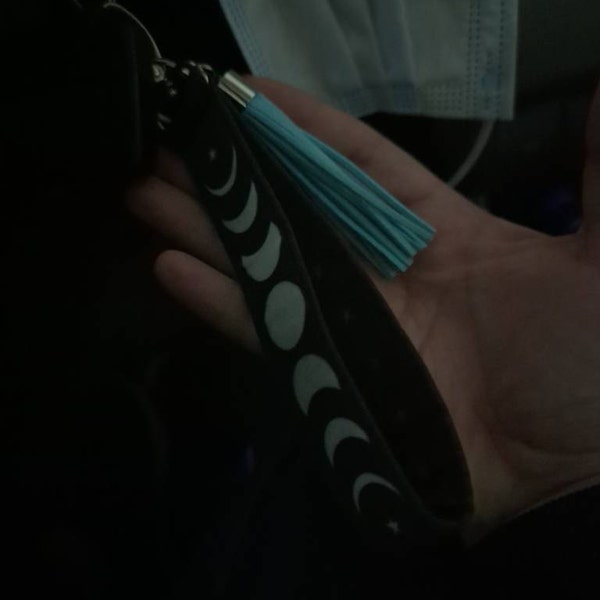 Moon Keychain Wristlet | Moon Phase Key Fob | Witchy Things | Moon ...