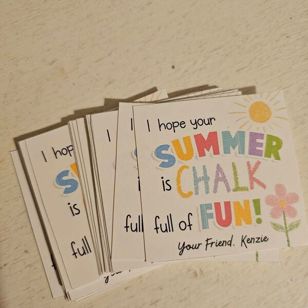 End of the School Year CHALK TAGS, I Hope Your Summer is Chalk Full of ...