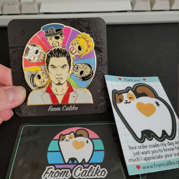 Yakuza Pin - Kiryu and Majima Everywhere Enamel Pin Spinner *UPDATED ...