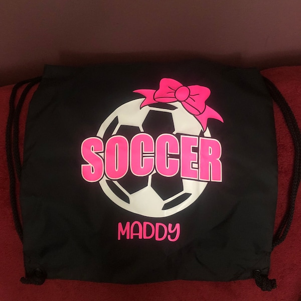 Girls Soccer Backpack | Soccer Drawstring Bag | Soccer Cinch Bag ...