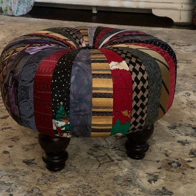 Custom Tuffet Stool Made With YOUR TIES - Etsy
