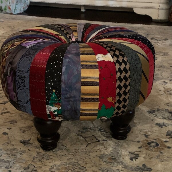 Custom Tuffet Stool Made With YOUR TIES! - Etsy