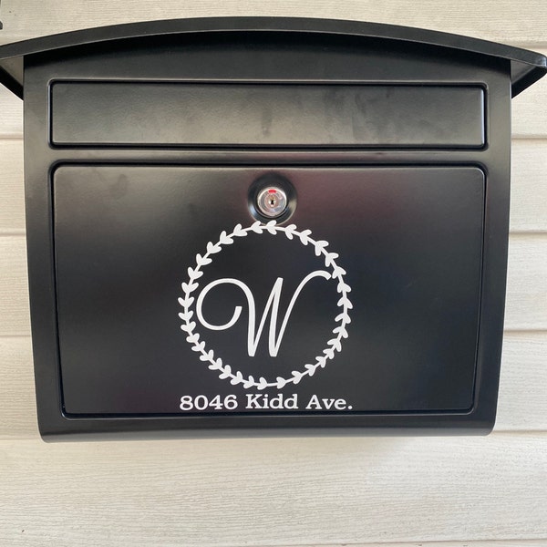 Monogram Wall Mount Mailbox Decal / Custom Mailbox Decal / Mailbox ...