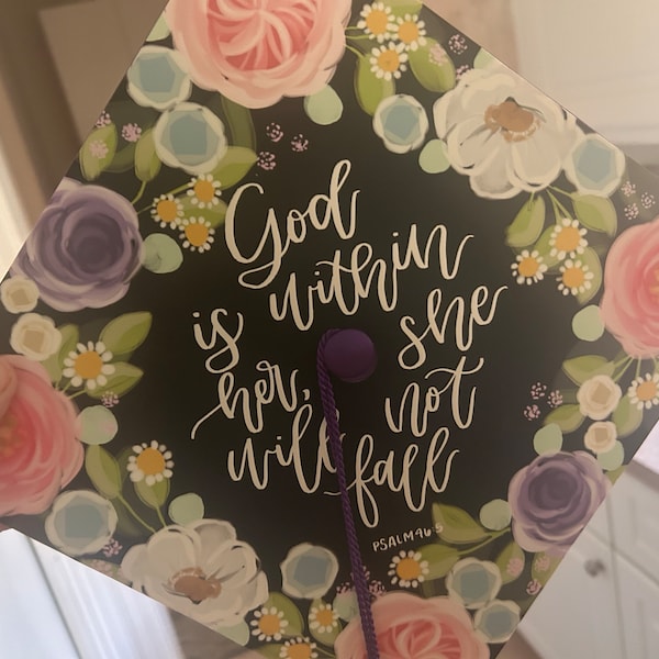 Customizable Floral Grad Cap Decoration Self-adhesive Colorful Rose ...