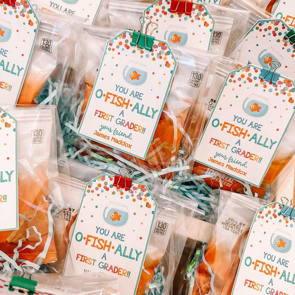 You Are O-fish-ally a Kindergartener Tag O Fish Ally 1st Grader 2nd 3rd ...