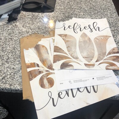 Bathroom Art Relax Renew Refresh Abstract Art Elegant Oil Paint ...