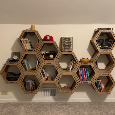 Hexagon Shelves, Wall Beehive Bee Honeycomb Shelf Decor, Large Set of ...
