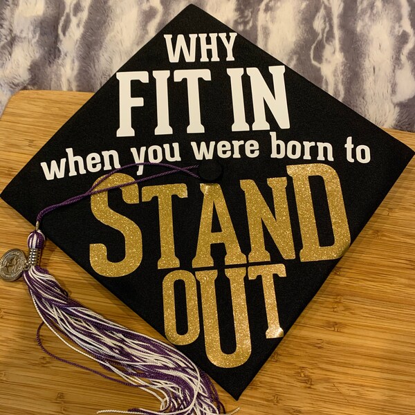 Graduation Cap Art | Custom Vinyl Quote Graduation Cap | Create Your ...
