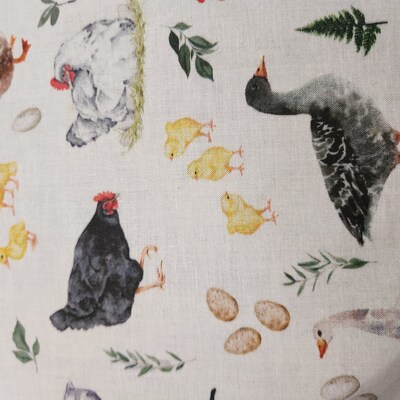 Springtime Chickens and Ducks Fabric by the Yard. Quilting Cotton ...