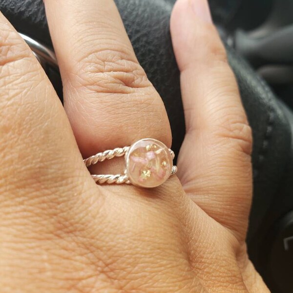 Funeral Flower Jewelry Ring, Funeral Flower Keepsake, Keepsake Ring ...