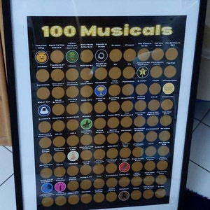 100 Musicals Scratch off Poster - Etsy UK