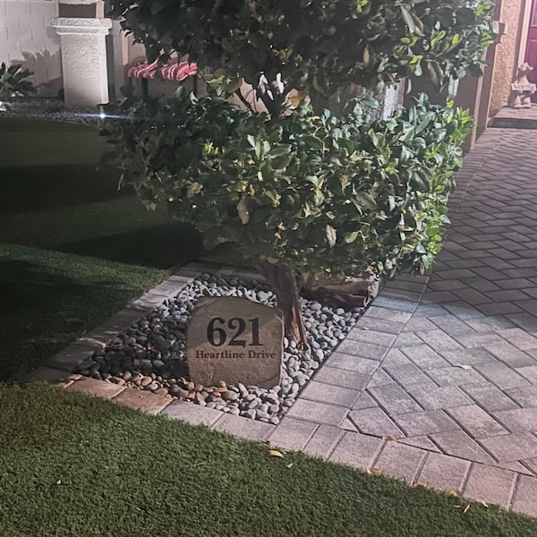 Address Stone - Engraved Rock - Personalized Stone - Garden Stone ...