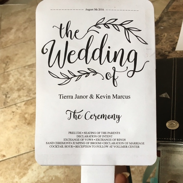 Printable Wedding Program Template, Rustic Wedding Fan Program ...