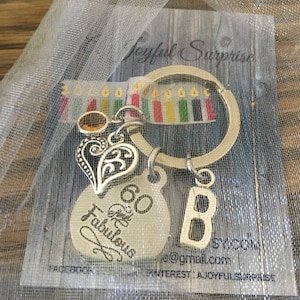 60th Birthday Gifts for Women Keychain, Sixty Key Chain, 60 and ...