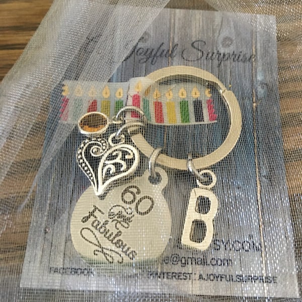 60th Birthday Gifts for Women Keychain, Sixty Key Chain, 60 and ...