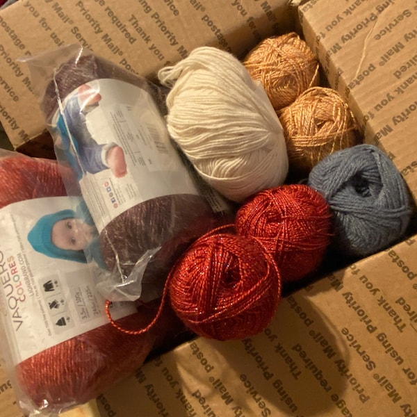 Assorted Mystery Yarn Box- USPS Flat Rate Priority Box Medium or Large ...