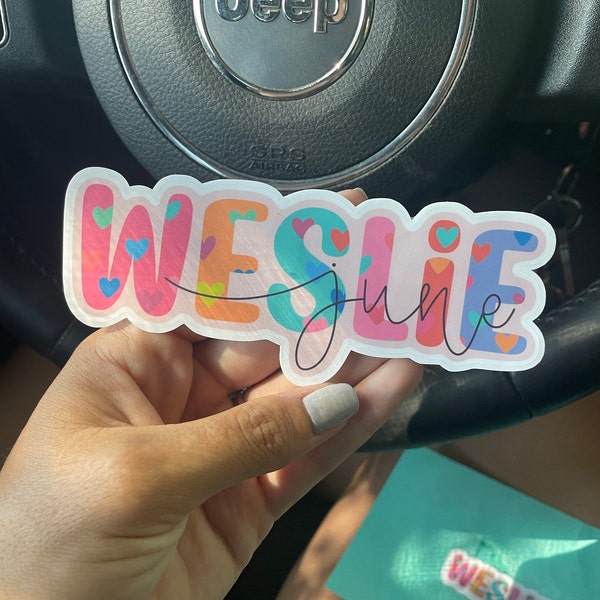 Custom Name Stickers | First and Middle, Last Names | Hearts Water ...