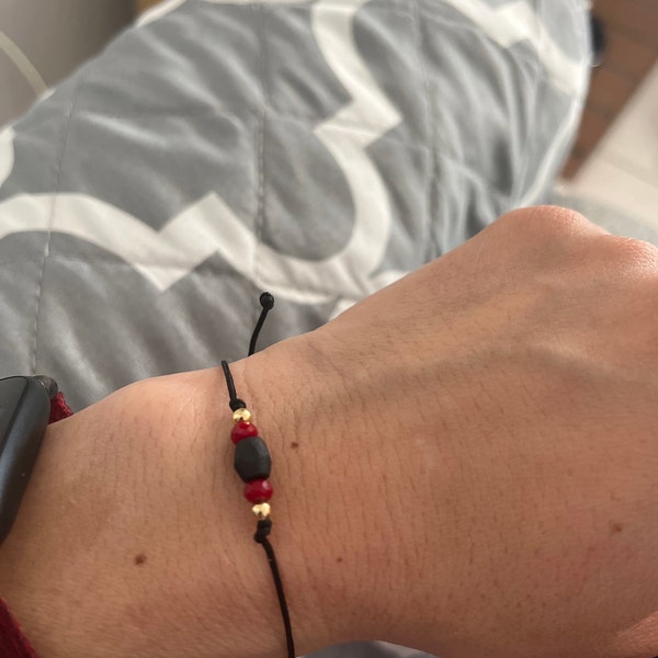 Genuine Azabache W/ Red Beads - Adjustable- Red/ Black String ...
