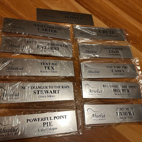 Stall Name Plate Slider Set & Single Plates Only - Bold Lamacoid ...