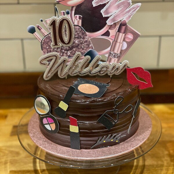 Cosmetics Cake Topper, Makeup Cake Topper, Beauty Cake Topper, Pamper ...