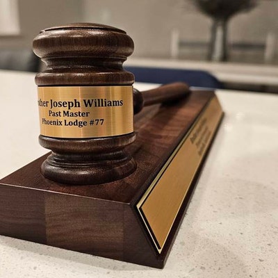 Giant GAVEL, Two Feet Long, Rosewood, Custom Engraved Gavel Band ...