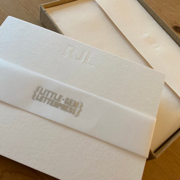 Embossed Personalised Cards - Letterpress Printed Correspondence Cards ...