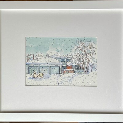 Pen and Ink Custom House Drawing, House Portrait, Handdrawn Original ...