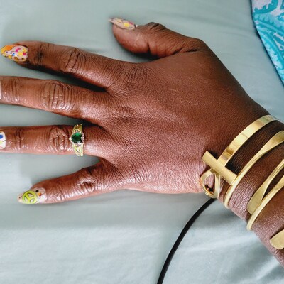 Tripping Illusion Press on Nails Handpainted Abstract Nail Art Glue on ...