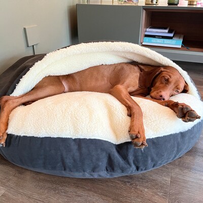 Round Dog Bed Plush Big Dog Mattress Soft Dog House - Etsy