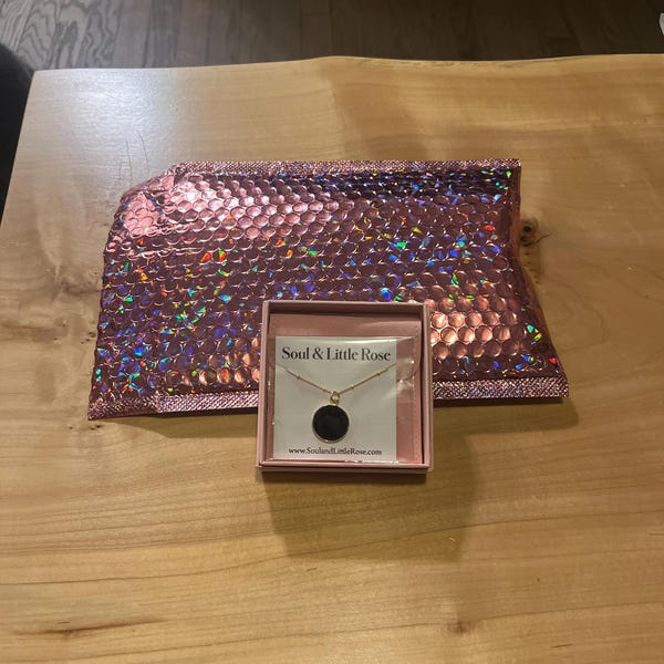 Black Obsidian Circle Pendant Necklace - Minimalist Geometric Jewelry ...