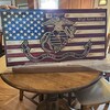 Rustic American Marine EGA Wooden Flag Custom Made From Premium Pine ...