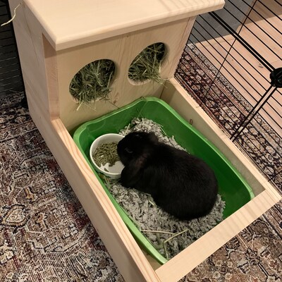 Rabbit Hay Feeder With Litter Box - Etsy