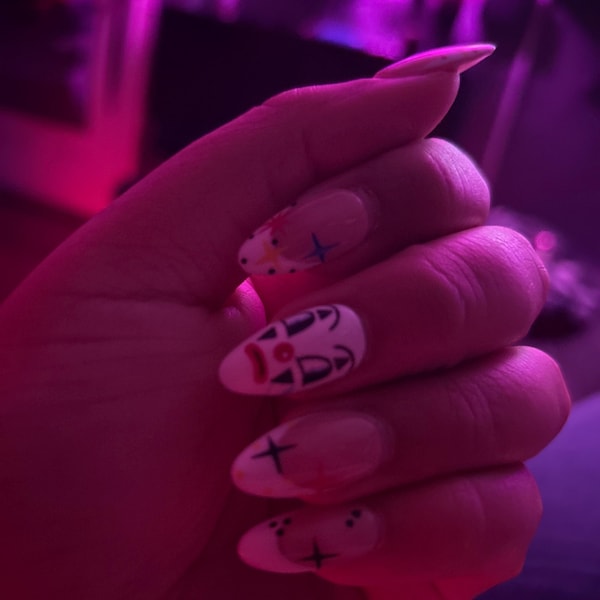 133 "as a Clown" Happy&sad Clowns Frenchtips Press on Nails | Custom ...