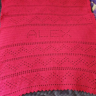 Crochet Baby Blanket Pattern, Princess Name, Personalised, Filet, UK ...