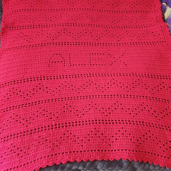 Crochet Blanket Pattern, Little Angel, Filet Blanket PDF, Uk & Us Terms ...