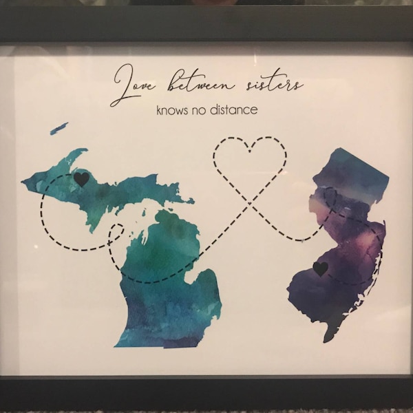 Long Distance Sister Print - Gift for Sister - Gift for Sis - Love ...