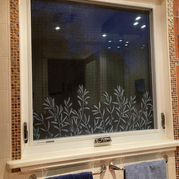 Privacy Frosted Window Film - Decorative Patterned Leaf Leaves Window ...