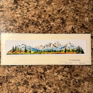 Watercolor Mountain Forest Landscape Sticker Waterproof Nature Inspired ...