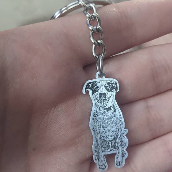 Personalized Photo Engraved Keychain • Custom Pet Gifts • Pet Memorial ...
