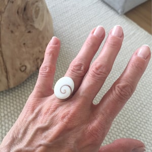 Shell Ring, Shiva Shell Ring, Silver Rings for Women, Eye of Shiva Ring ...