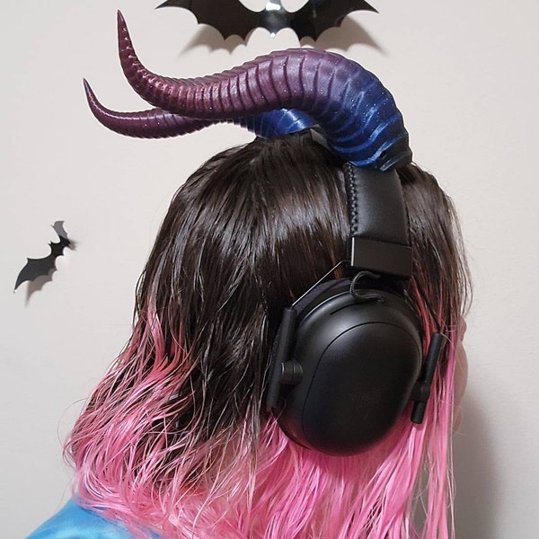 Dragon Horns for Headset | 3D Printed Horns for Headphones | Satyr Horn ...