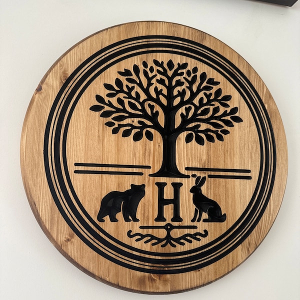 Wood Signs, Round Wooden Sign, Personalized Sign, Family Name Sign ...