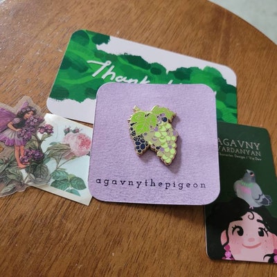 Grape Enamel Pin - Etsy