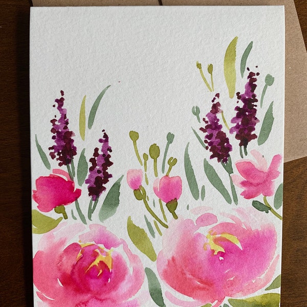 Set of 3_original, Hand Painted Watercolor Floral, Blank Greeting, Get ...