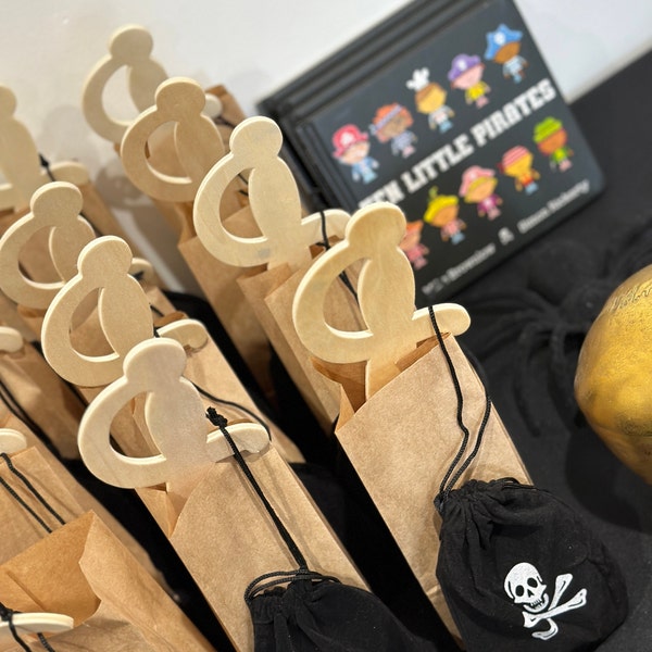 Pirate Party Treat Bags - Kraft Paper Pirates Party Bags - Birthday ...