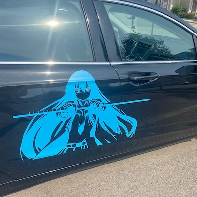 Car Side Auto Vinyl Decal Art Anime Girl Music Headphones Comic Manga ...