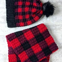 Red Buffalo Check Crochet Blanket Pattern - Etsy Canada