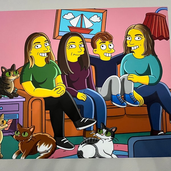 Custom Simpsons Portrait From Your Photo Personalized Family Digital ...