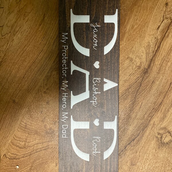 Dad Sign With Kids Names, Fathers Day Gift, Personalized Gift for Dad ...